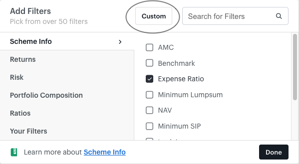 Custom Filters - Learn by Tickertape Learn by Tickertape
